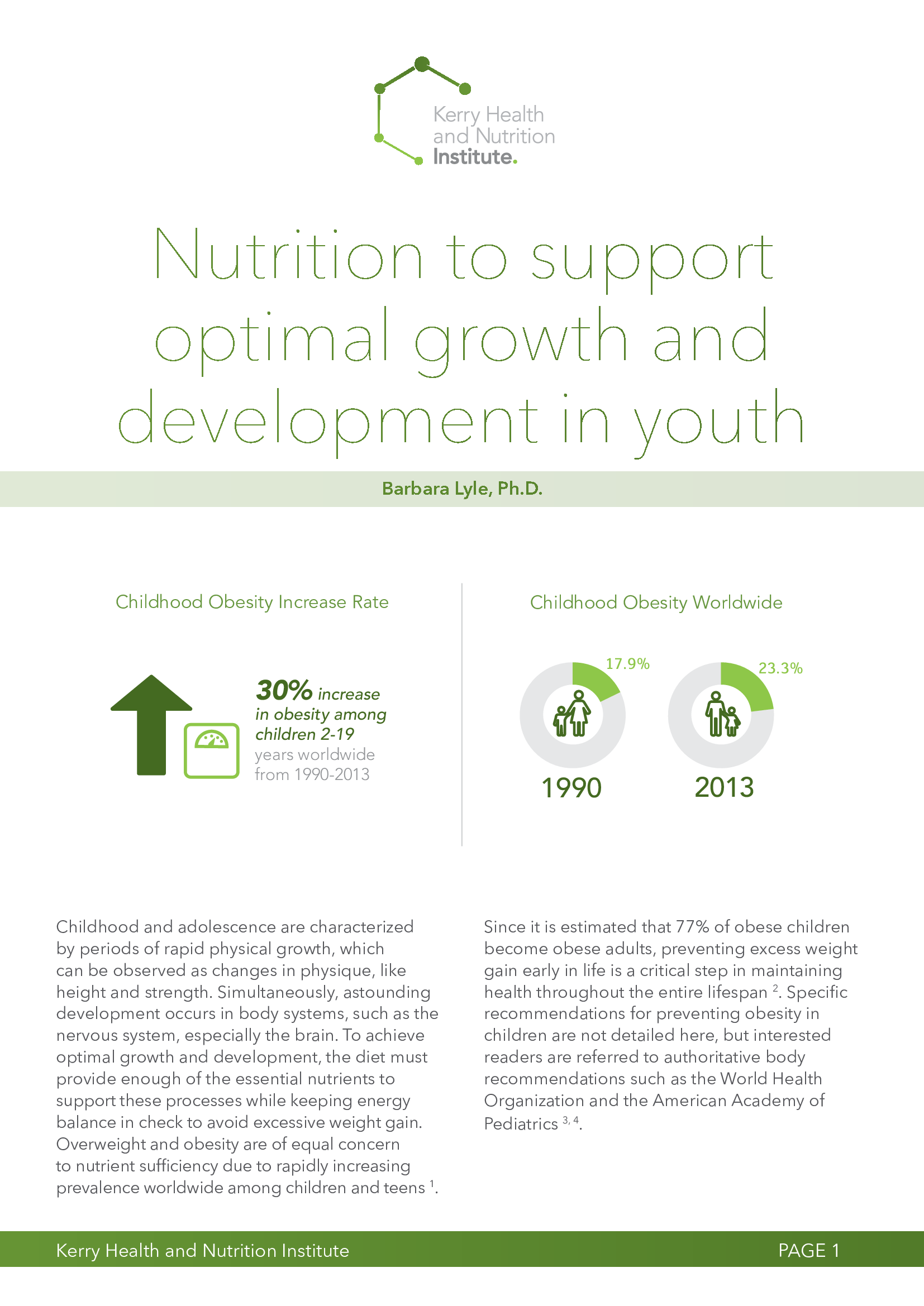 Nutrition to Support Optimal Growth and Development in Youth – Kerry ...